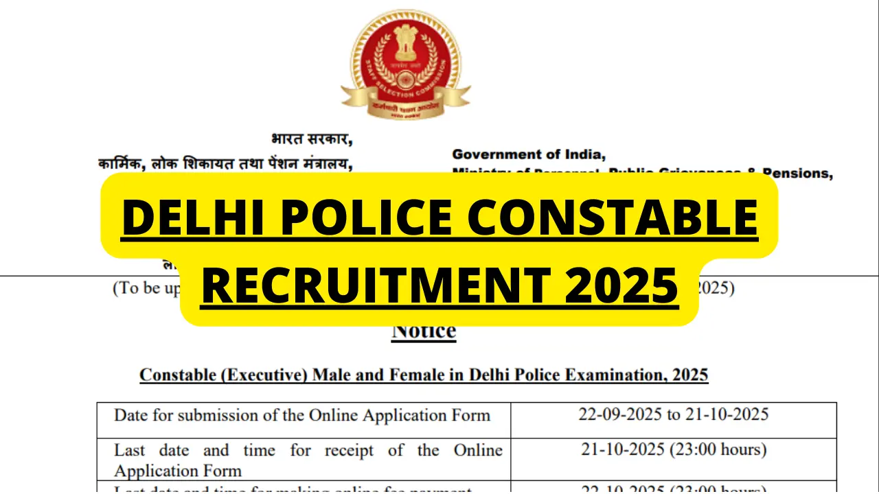 Delhi Police Constable Recruitment 2025 [7565 Post] Notification and ...